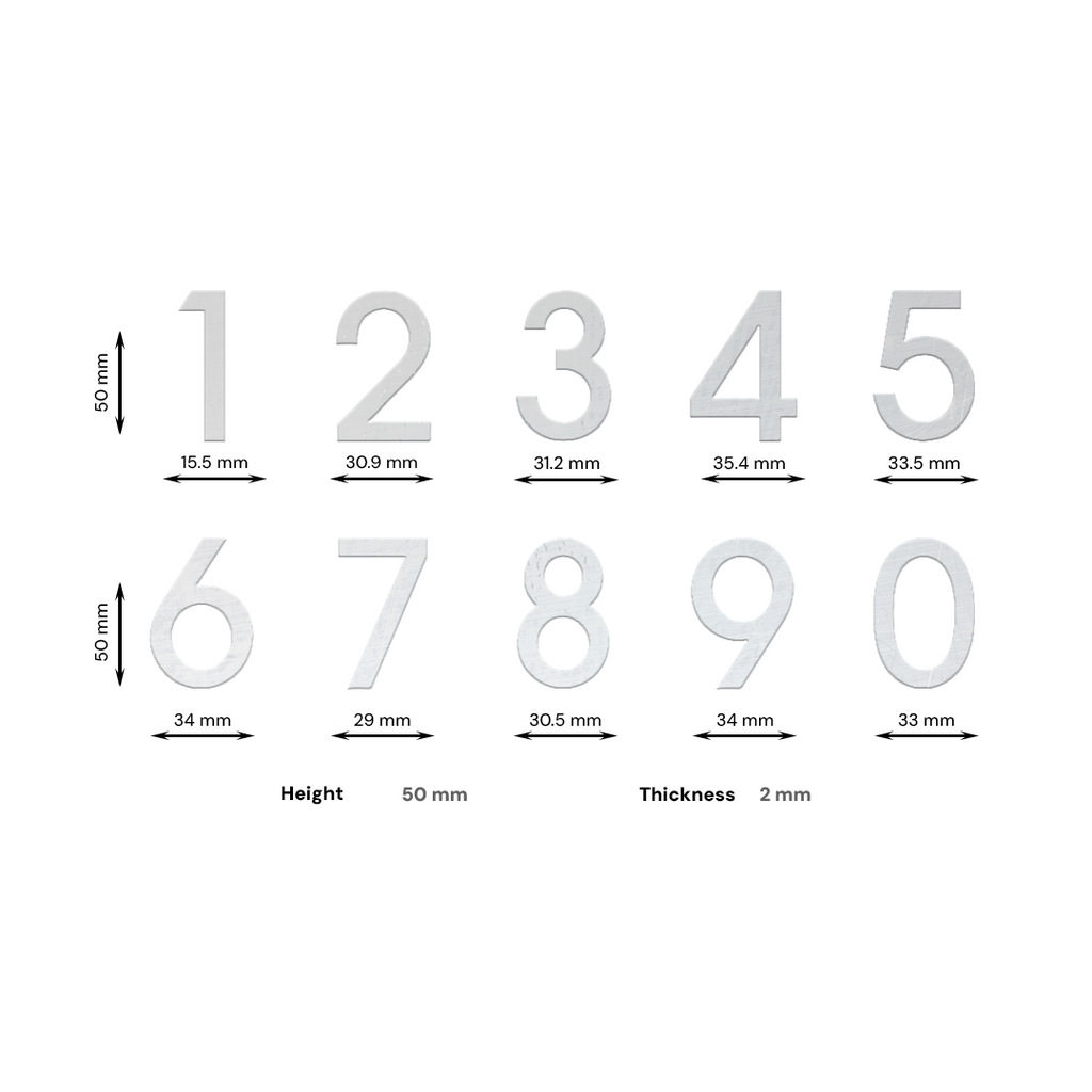Stick On - 2" Black Medium Galvanized Steel Number